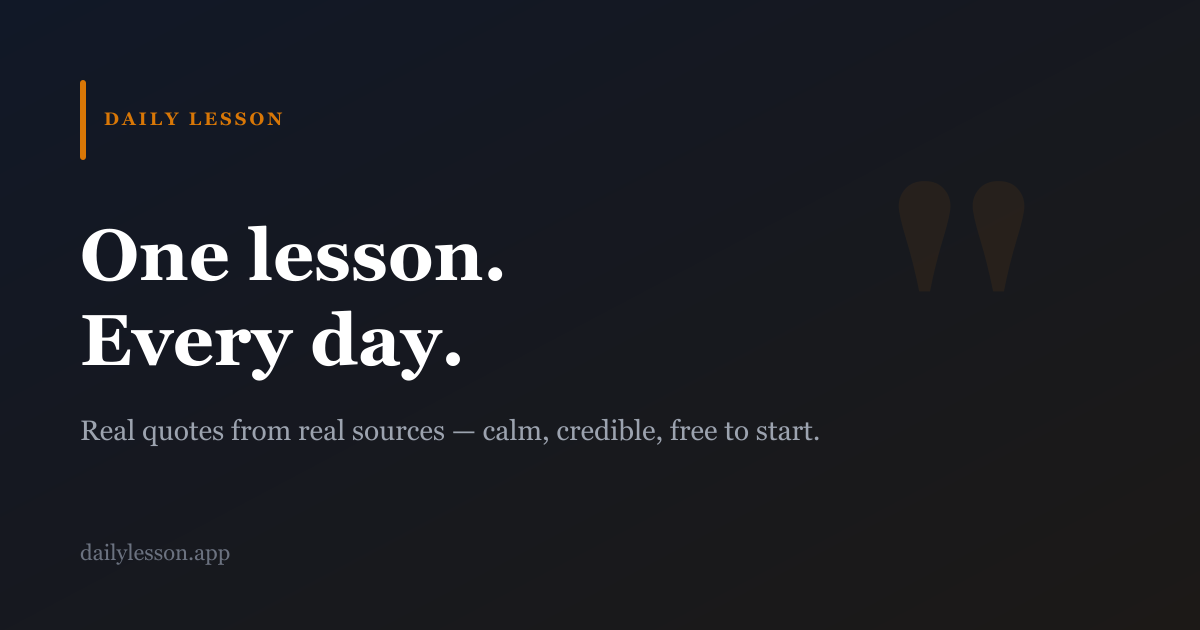 Daily Lesson - One meaningful lesson a day